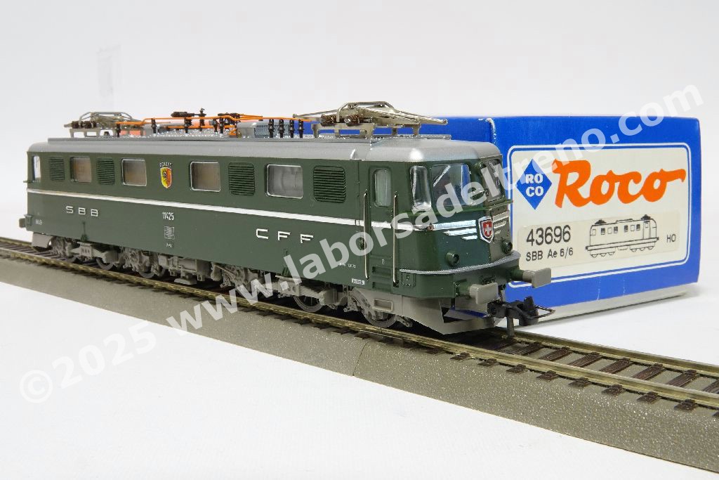 Roco - 43696 Loco el. Ae 6/6 delle SBB, livrea verde con modanature e baffi alluminio, blasone ...