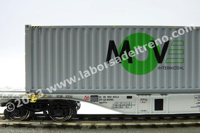 Acme - 40295 Carro intermodale bi-modulo SBB Hupac da 90 ft., telaio grigio chiaro con logo 50 ...