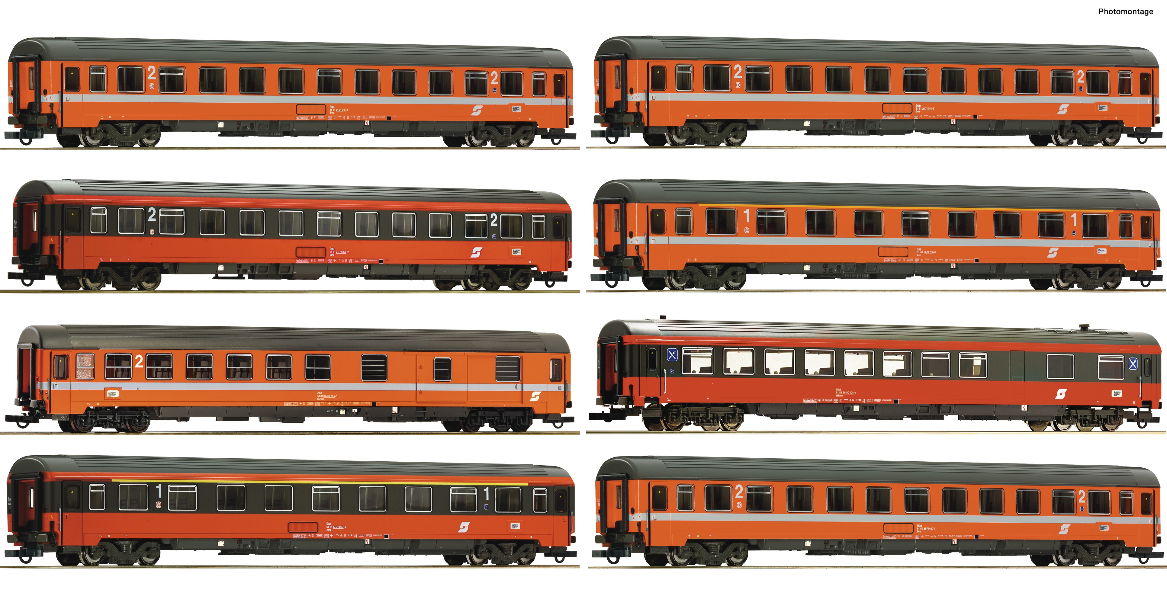 Roco - 74043+74044+74045 Convoglio "EC 60 Maria Theresia" delle OBB a otto elementi composto da ...