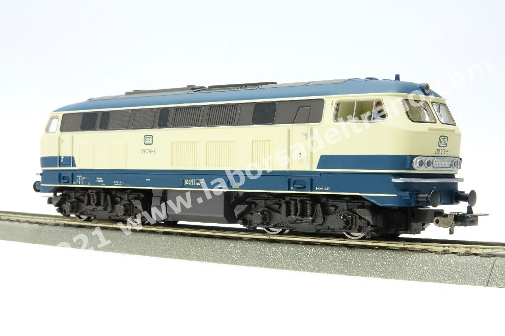 Piko - 57906 Locomotiva diesel DB Br 218, livrea blu/crema, logo ...
