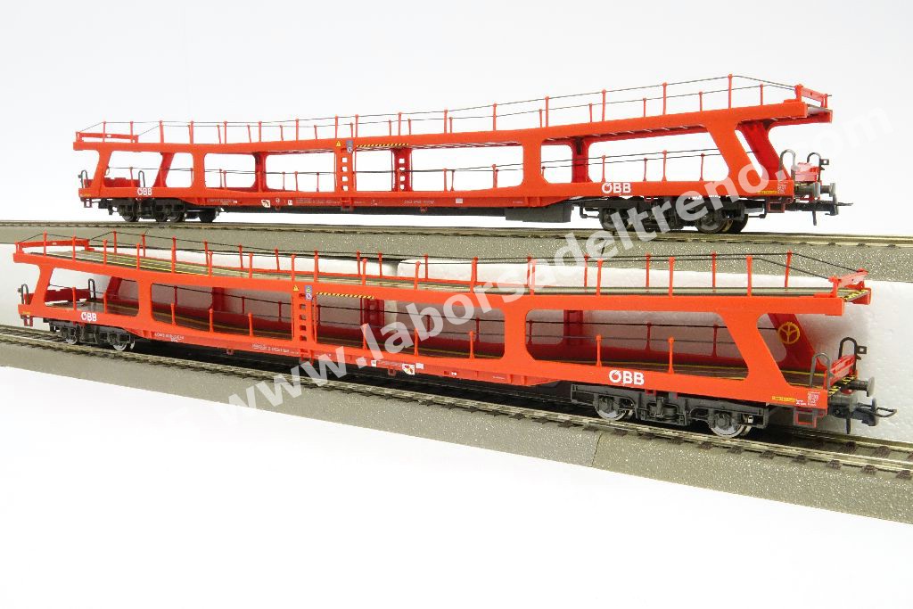 Roco - 6600105 Coppia carri trasporto auto al seguito OBB tipo DDm ...
