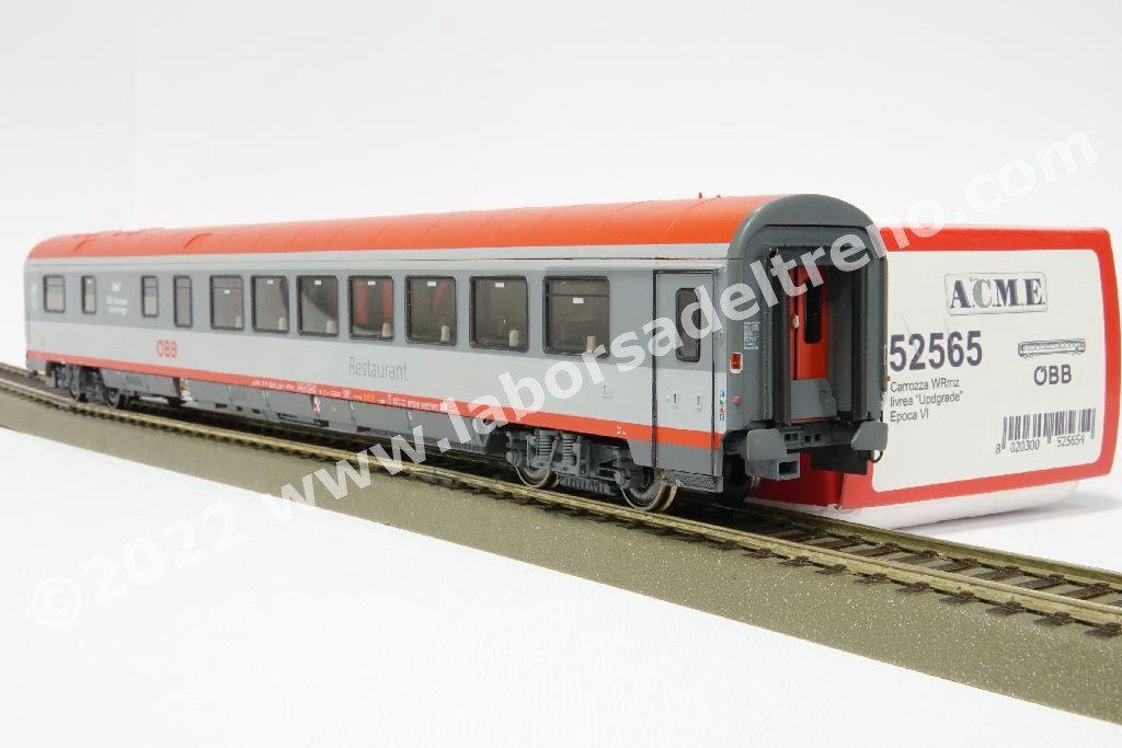 Acme - 52565ILL Carrozza ristorante OBB tipo EC89, livrea 'upgrade' bigrigio tetto rosso, epoca ...