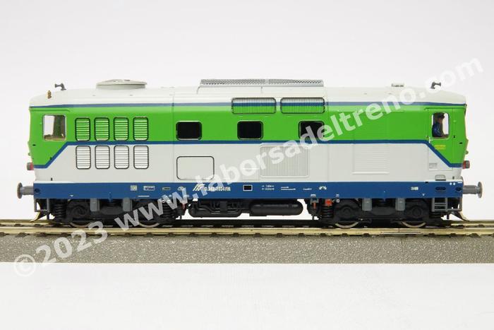 Roco - 62875LED Loco diesel D343 1034 delle FNM, livrea verde/grigia, ep. V - Elaborata con ...
