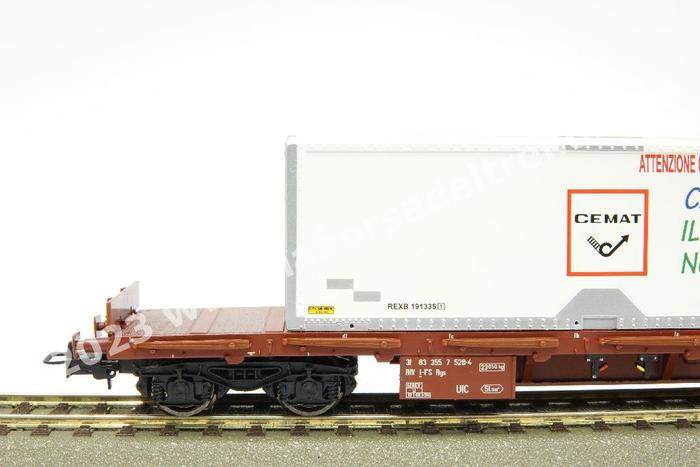 Rivarossi - HR6476 Carro pianale a carrelli tipo Rgs delle FS con ...