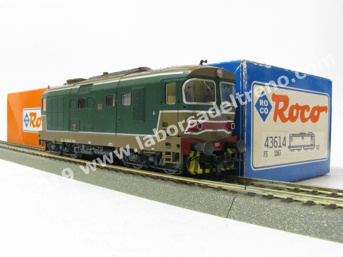 Roco - 43614.2 locomotiva diesel FS D 345 1063, verde/isabella, vetri tondi, costruzione Sofer ...