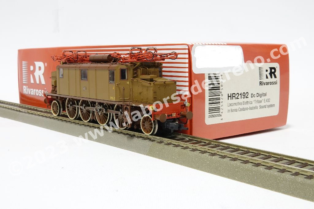 Rivarossi - HR2192 Locomotiva elettrica trifase E 432 033 FS, livrea castano/isabella, ep. III ...