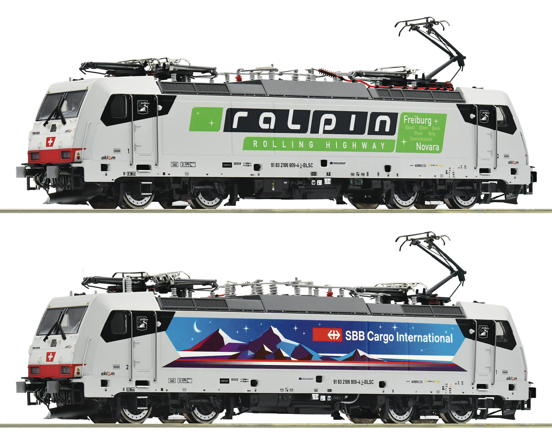 Roco - 7500035 Locomotiva elettrica BLS Cargo Br 186 909 ''Monte Olimpino' noleggiata Ralpin ...