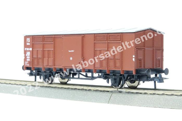 Roco - 56065 Carro merci FS a due assi, tipo F, livrea rosso vagone ...