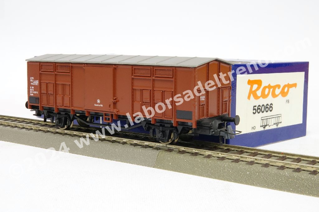 Roco - 56066 Carro merci FS a due assi, tipo Ghs, livrea rosso vagone ...