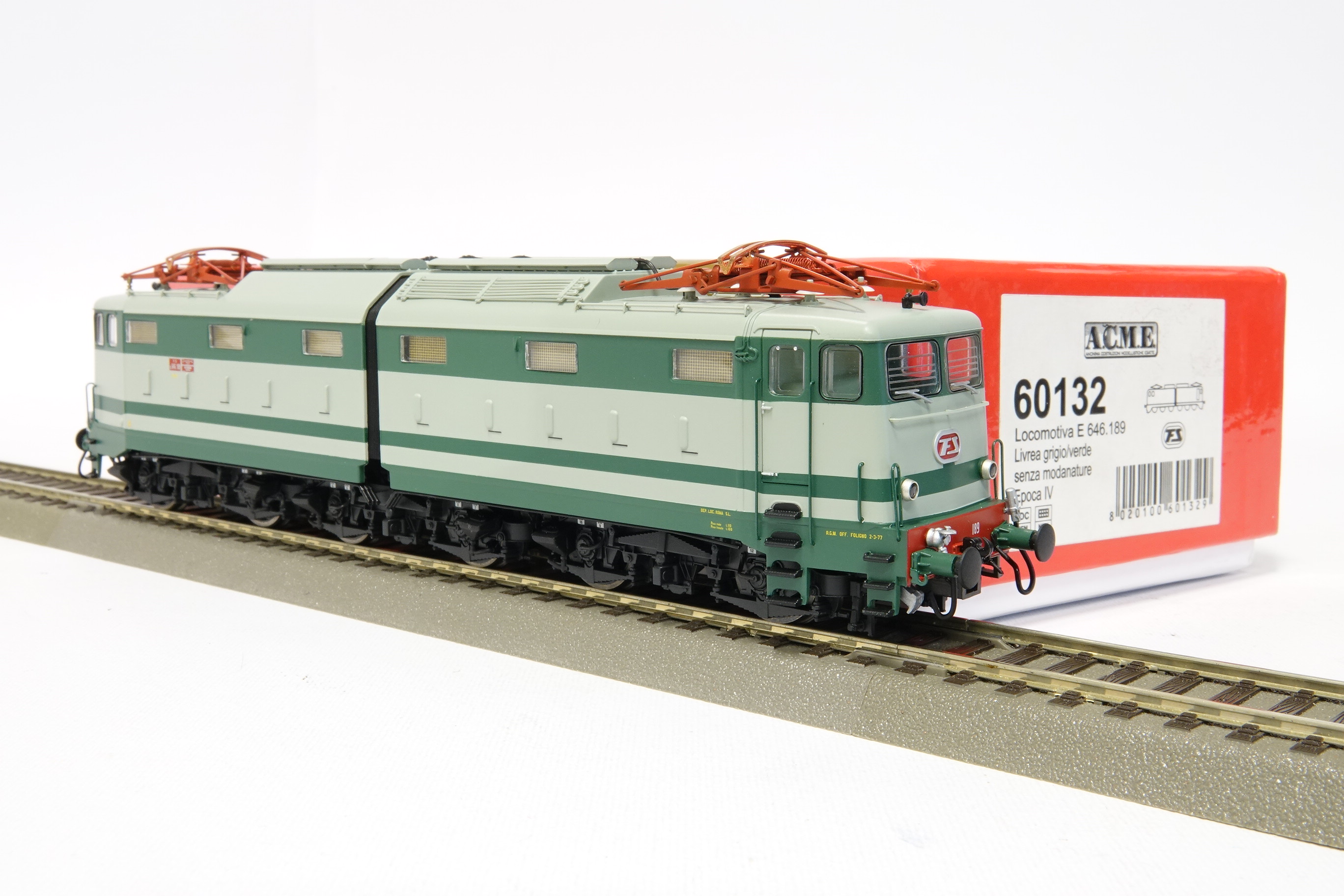 Acme - 60132 Loco el. E 646 189 seconda serie navetta FS, livrea grigio/verde magnolia senza ...