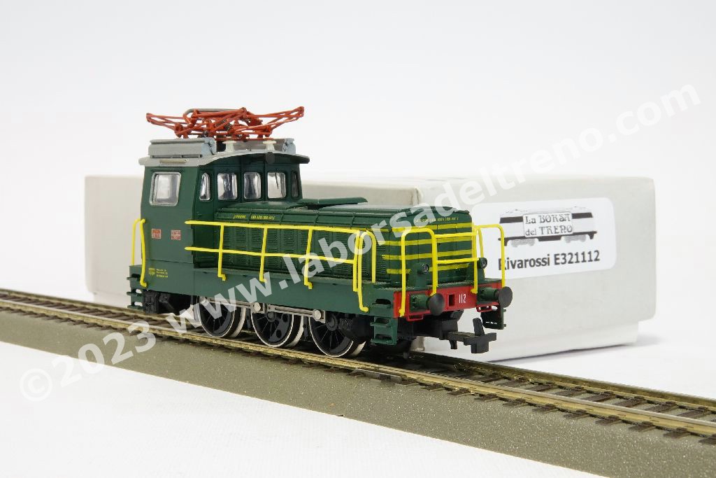 Rivarossi - E321112 Locomotiva elettrica da manovra FS E 321 112, livrea verde con filetti ...