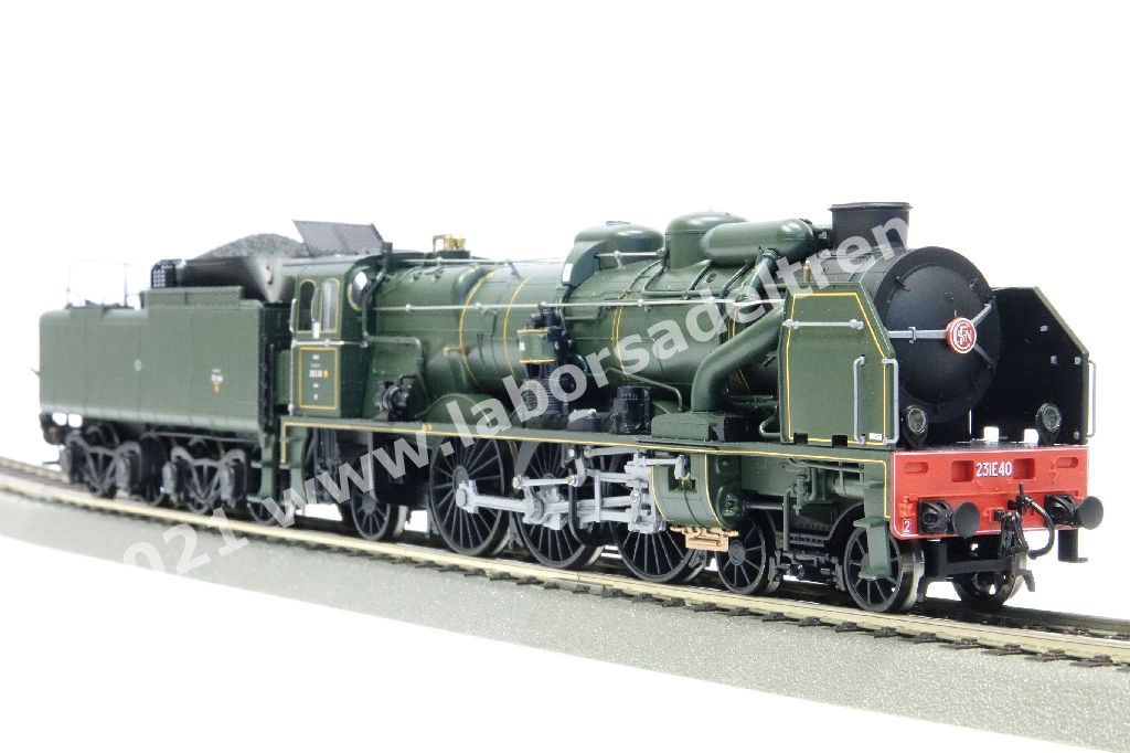 Roco - 73079 Locomotiva a vapore SNCF 231 E, livrea verde con filetti ...