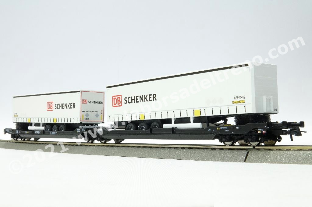 Roco - 77390 Carro intermodale bi-modulo DB AG Kombiverkehr tipo T3000e ...