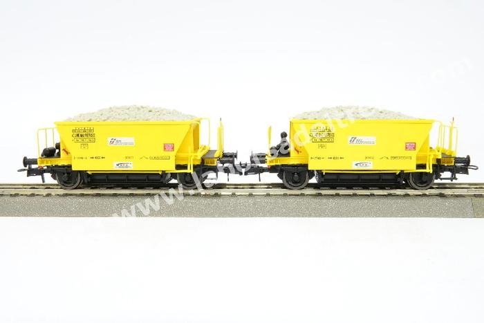 Os.kar - 4353 Coppia carri tramoggia a due assi FS RFI tipo Fcc, con ...