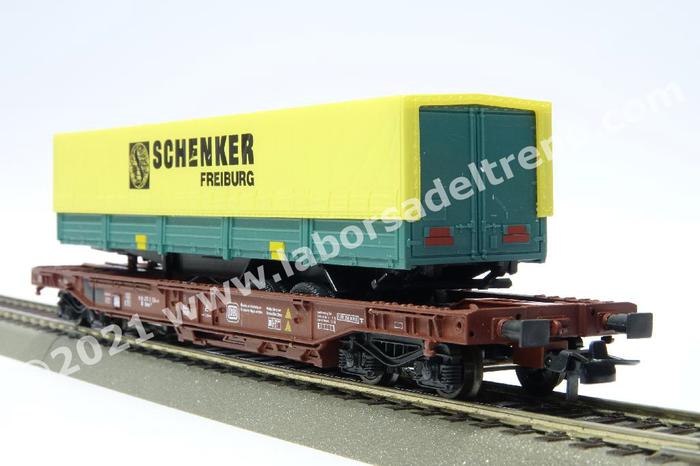 Roco - 46356 Carro a tasca tipo T1 delle DB con semirimorchio Schenker ...
