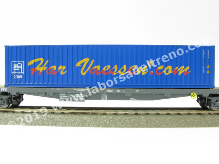 Hag - 72105 Carro pianale a carrelli tipo Sgs delle SBB con carico di ...