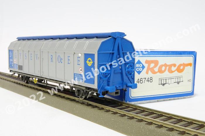 Roco - 46748 Carro chiuso a pareti scorrevoli tipo Hbbillns della GYSEV ...