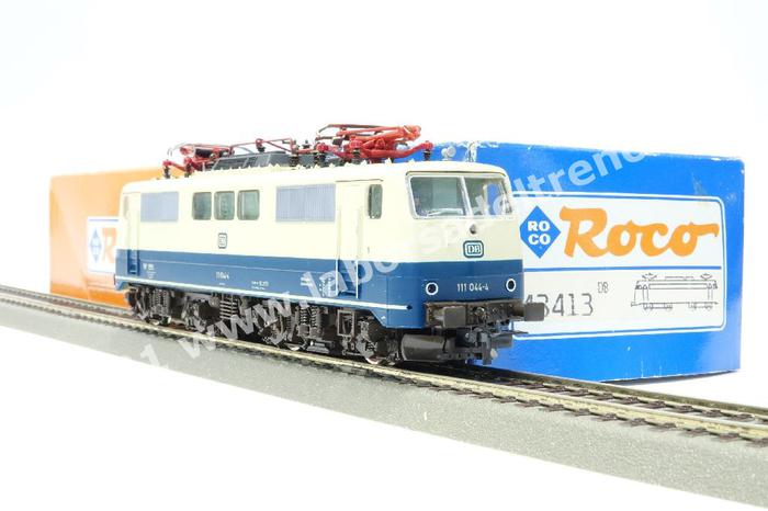 Roco - 43413 Locomotiva elettrica DB Br 111 044, livrea blu/beige, logo ...