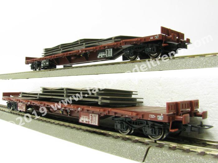 Rivarossi - HR6424 Coppia carri pianali a stanti FS tipo Rgs cn carico ...