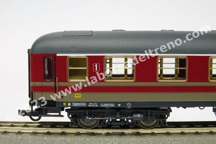 Roco - 44737 Carrozza FS tipo X di 1a/2a cl., livrea grigio/rosso fegato, logo inclinato, ep. V