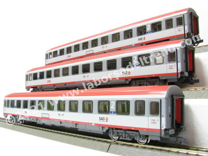 Roco - 74132 Set 3 carrozze passeggeri OBB-SAD di 2° classe tipo ...
