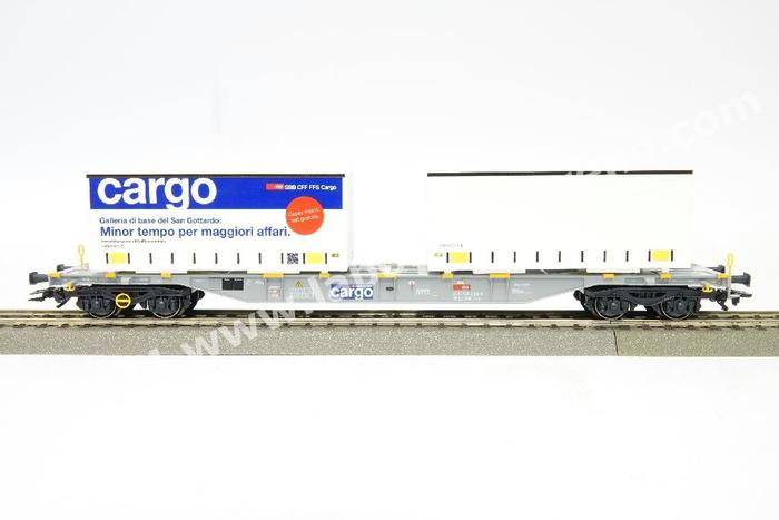 Marklin - 47463 Set tre carri pianali per trasporto intermodale SBB ...