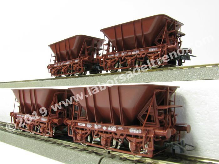 Roco - 67076 Set 4 carri a 3 assi SJ per trasporto minerale di ferro ...