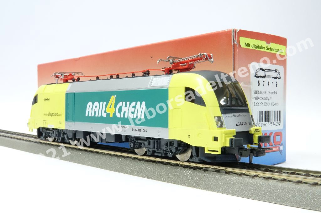 Piko - 57419 Locomotiva elettrica DB AG Br 182 'Taurus', livrea pubblicitaria 'Rail 4 Chem ...