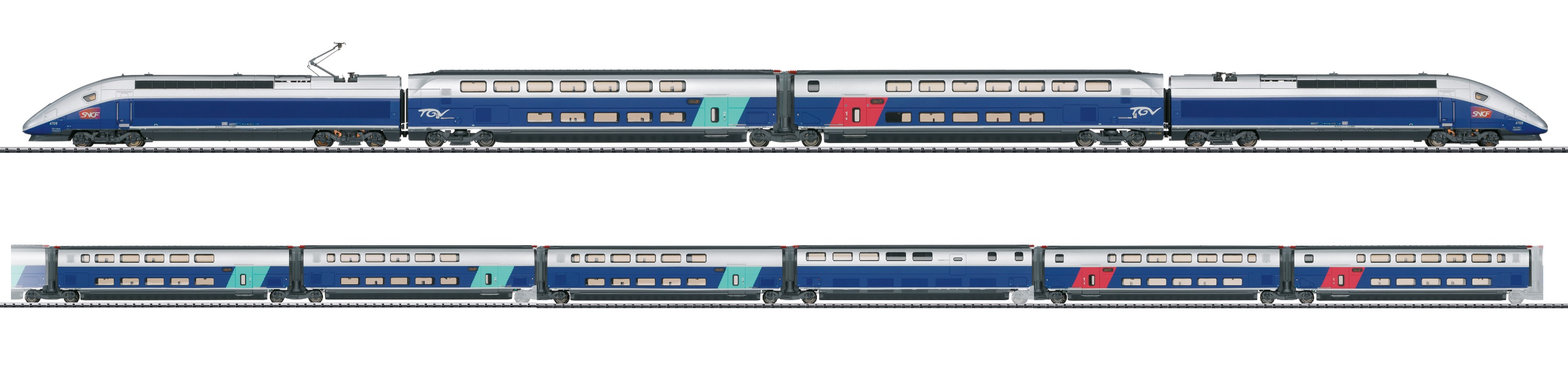 Marklin - 37793+43423+43433+43443 Elettrotreno SNCF TGV Euroduplex a ...