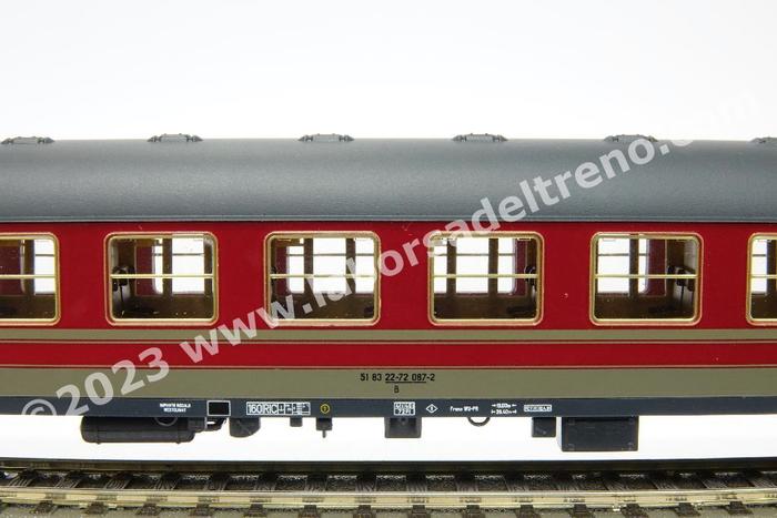 Roco - 44738 Carrozza tipo X di 2a cl. FS, livrea grigio/rosso fegato, logo inclinato, ep. V