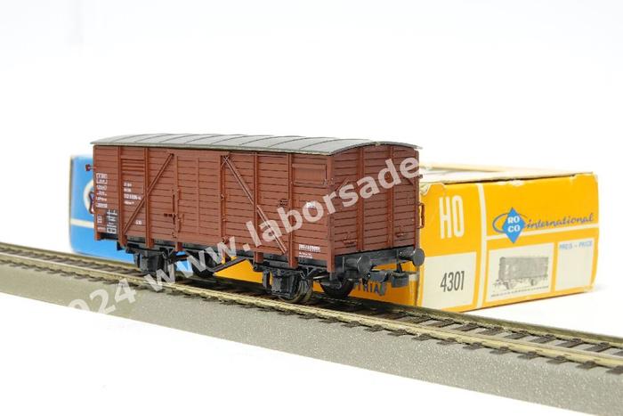 Roco - 4301 Carro chiuso a due assi DB, tipo Gklm, tetto piano, epoca IV