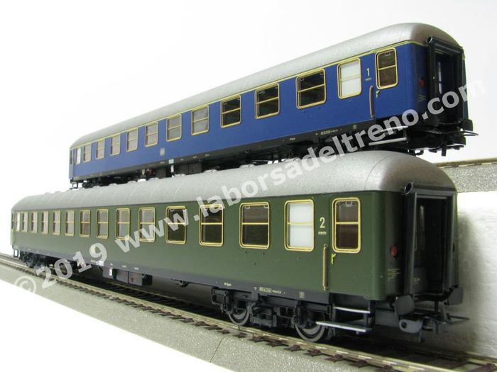 Hobbytrain - 43010 Set 2 carrozze tipo X di 1a e 2a classe, livrea blu ...
