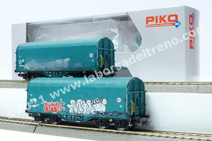 Piko - 58379 Coppia carri telonati trasporto coils FS Trenitalia tipo ...
