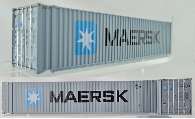 Pirata - 12701 Coppia container da 45 ft. 'Maersk' grigio - Scala 1:87