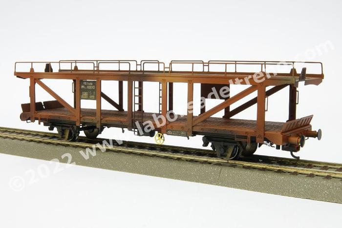 Sagi - M781/R Carro FS Italia a due assi per trasporto auto, tipo PPaut ...