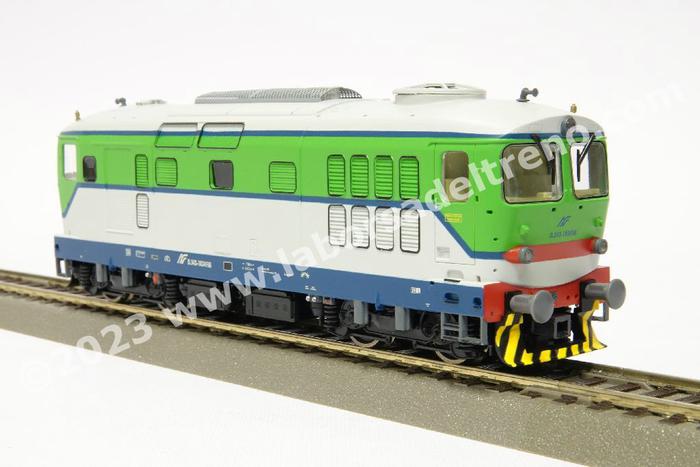 Roco - 62875LED Loco diesel D343 1034 delle FNM, livrea verde/grigia, ep. V - Elaborata con ...