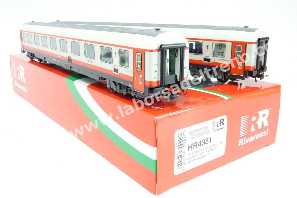 Rivarossi - HR4351 Coppia carrozze a salone FS Trenitalia tipo Gran Confort 1985 di 1° cl ...