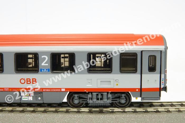 Acme - 52555 Carrozza cuccette OBB tipo EC89 Bcmz di 2° classe, livrea bigrigio tetto rosso ...