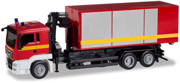 Herpa - 093705 Camion MAN TGS L a 3 assi con gru e cassone ribaltabile ...