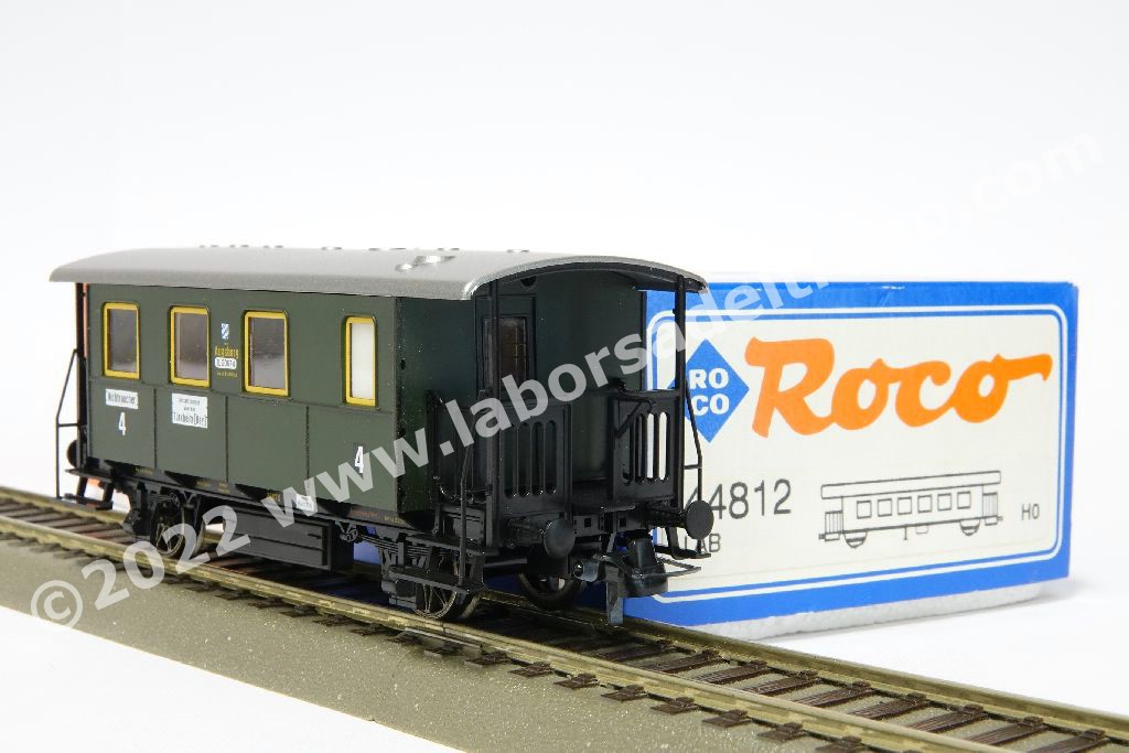 Roco - 44812 Carrozza a 2 assi di 4a classe delle Ferrovie Bavaresi livrea verde, ep. I