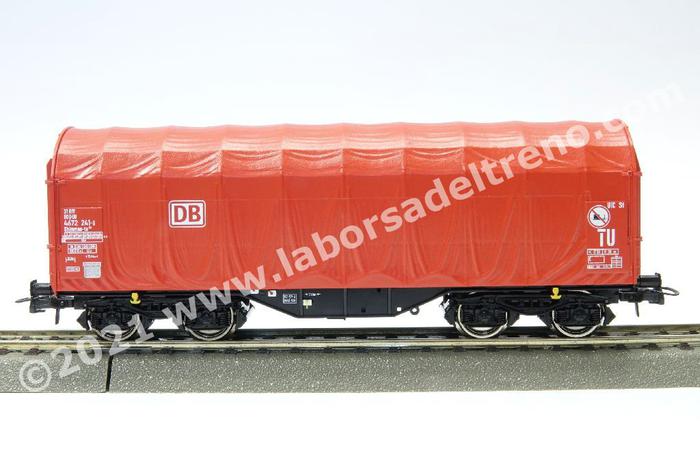 Roco - 76011 Set tre carri telonati per trasporto coils DB AG tipo Shimmns, livrea rossa, uno ...