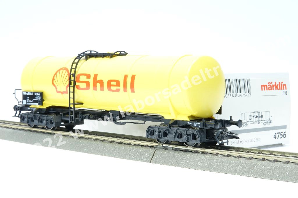 Marklin - 4756CC Carro cisterna a carrelli 'Shell' DB, livrea gialla ...