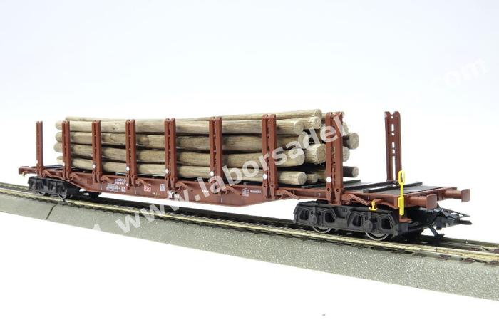 Marklin - 47146-2 Carro pianale con stanti doppi a carrelli DB AG ...