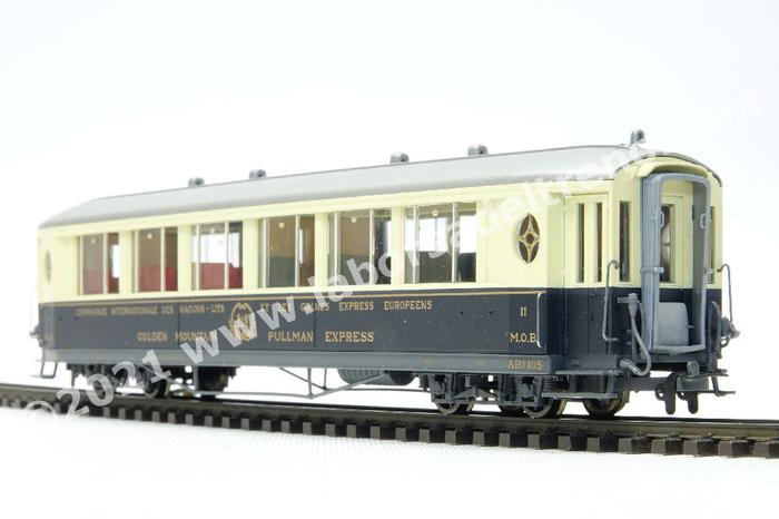 Bemo - 3272 305 Carrozza pullman di 1a/2a cl. MOB, livrea blu/crema ...