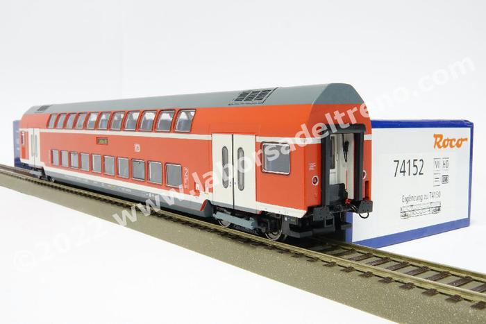 Roco - 74152 Carrozza a 2 piani di 2a cl. DB AG, livrea rossa Regio, ep ...