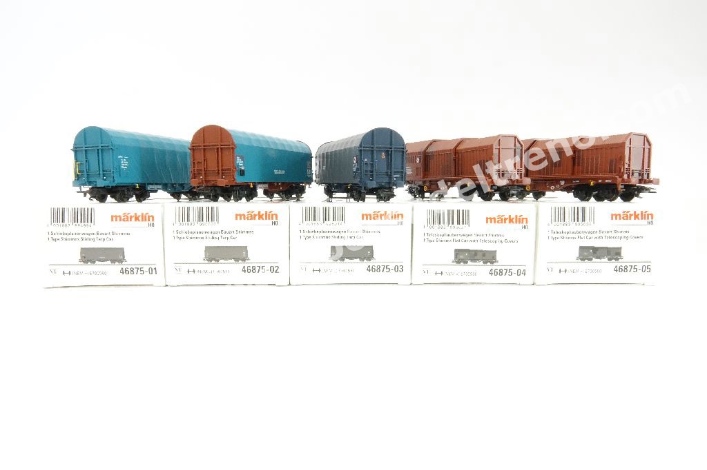 Marklin - 46875CC Set 5 carri Shimmns per trasporto rotoli di lamiera ...