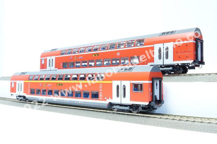 Roco - 74148 Set due carrozze a due piani DB AG una intermedia di 2° cl. e una intermedia mista ...