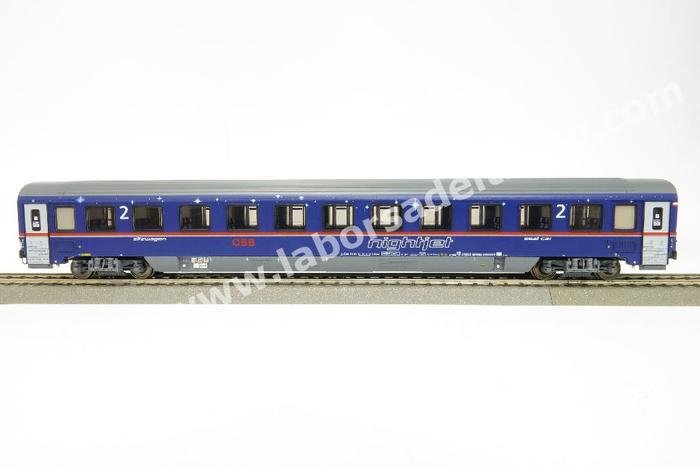Acme - 55187 Set Nightjet OBB Munchen Milano/Roma con 3 sitzwagen Bpm in livrea blu Nightjet e ...