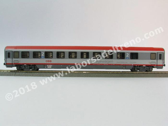 Acme - 52556 Carrozza cuccette OBB tipo EC89 Bcmz di 2° classe, livrea bigrigio tetto rosso con ...