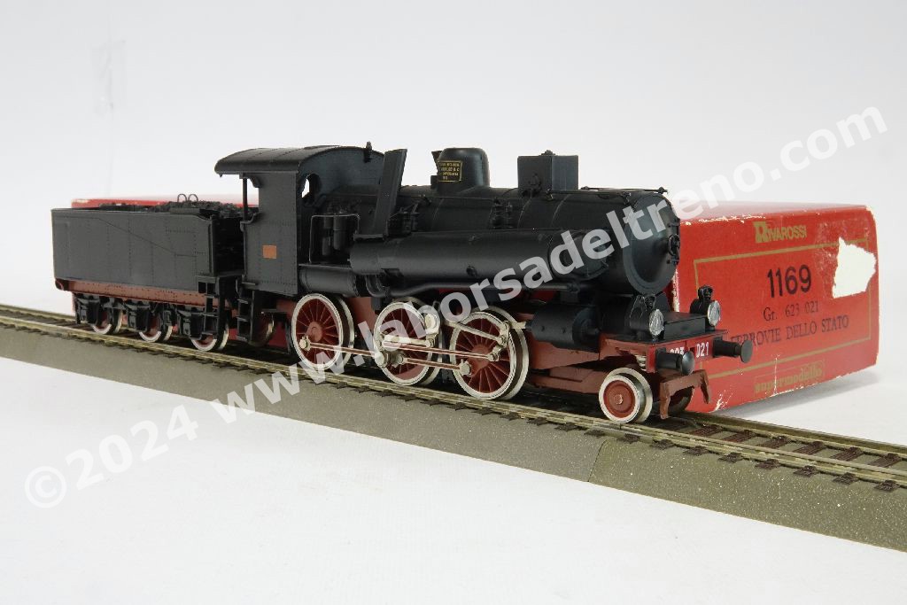 Rivarossi - 1169 locomotiva a vapore FS Gr 623 021 Crosti, tender a tre ...